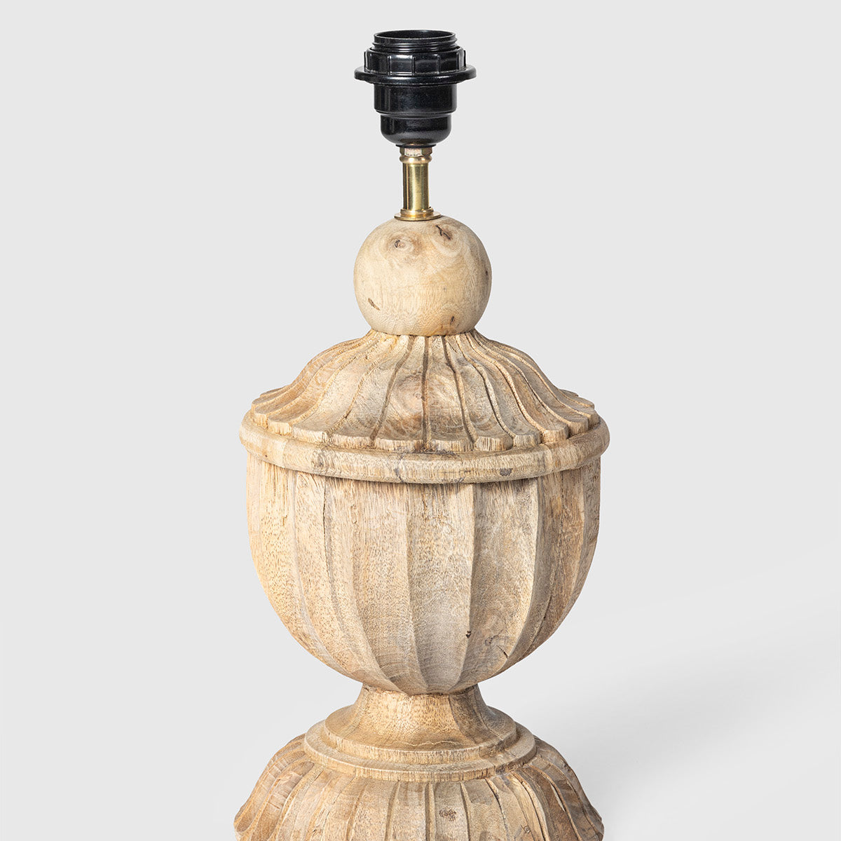 61241 | Wooden Carved Table Lamp – Manglam Arts